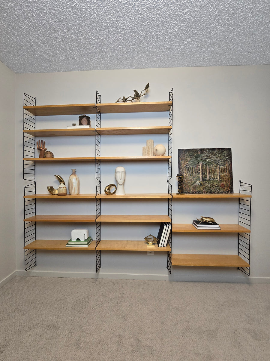 String Modular Shelf System in Black & Ash – Brassy Beehive